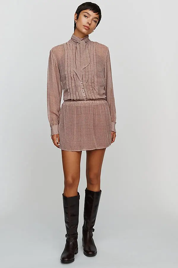 Anthropologie Tie-neck Mini Dress