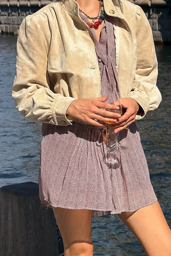 Anthropologie Tie-neck Mini Dress