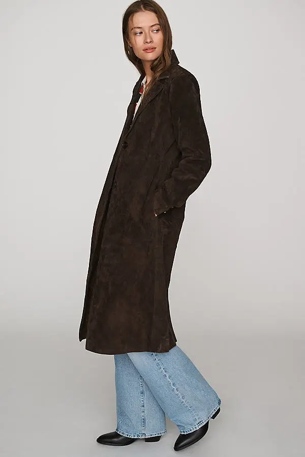 NVLT Suede Longline Coat Jacket