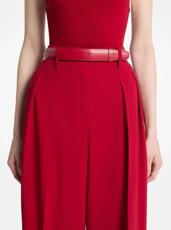 Michael Kors Alessandra Leather Belt - Red