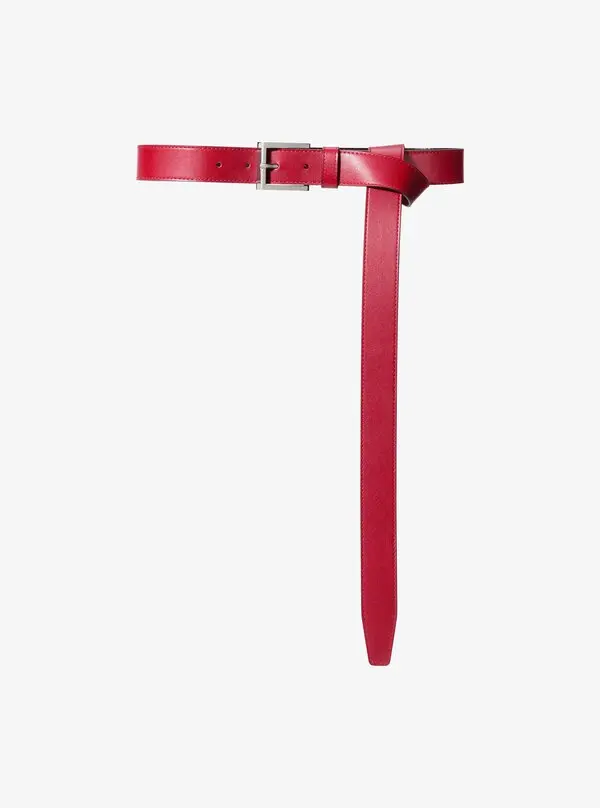Michael Kors Elisabetta Leather Waist Belt - Red