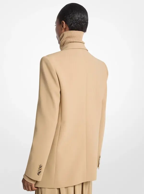 Michael Kors Stretch Wool Crepe Asymmetric Blazer