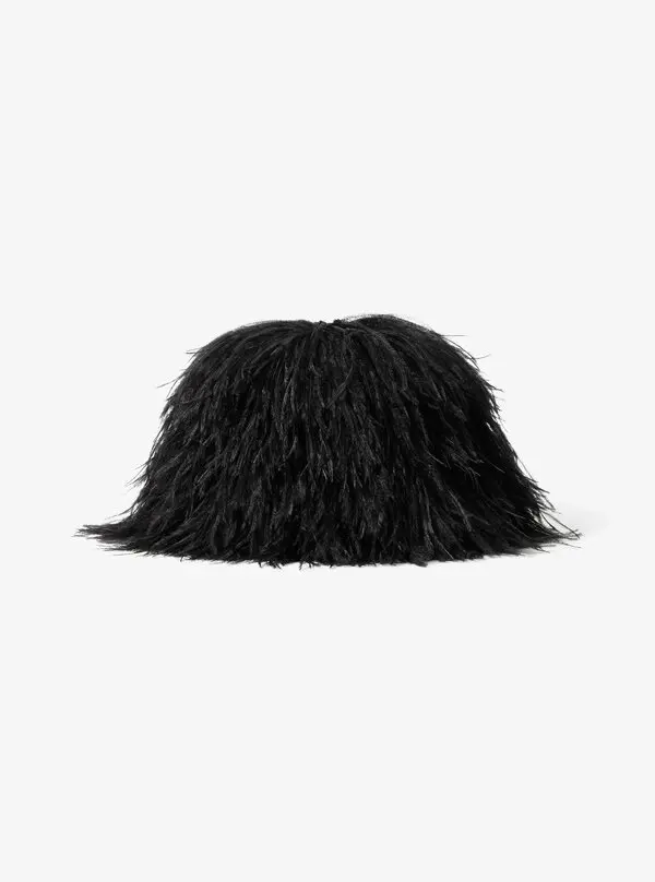 Michael Kors Hand-embroidered Ostritch Plume Bucket Hat In By