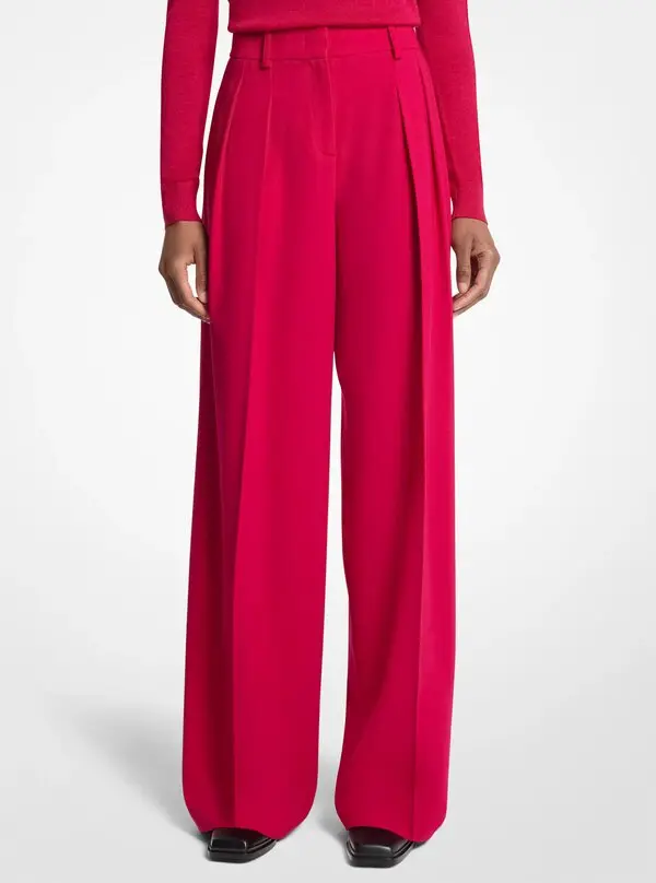 Michael Kors Stretch Wool Pleated Slouch Trousers In Size By - Pink