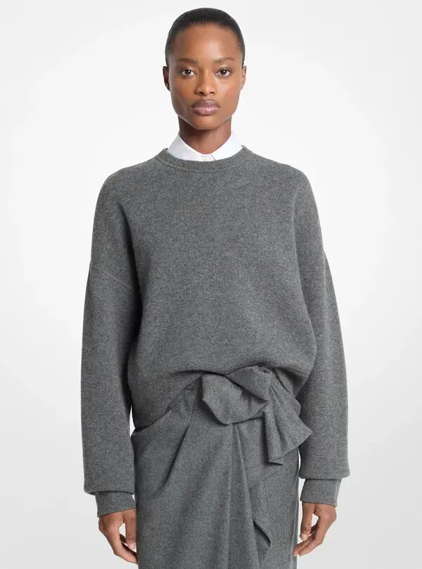 Michael Kors Drop Shoulder Cashmere Blend Sweater In Size By