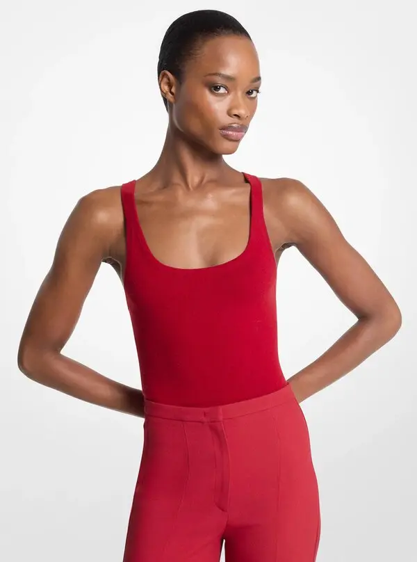 Michael Kors Cashmere Tank Bodysuit - Red