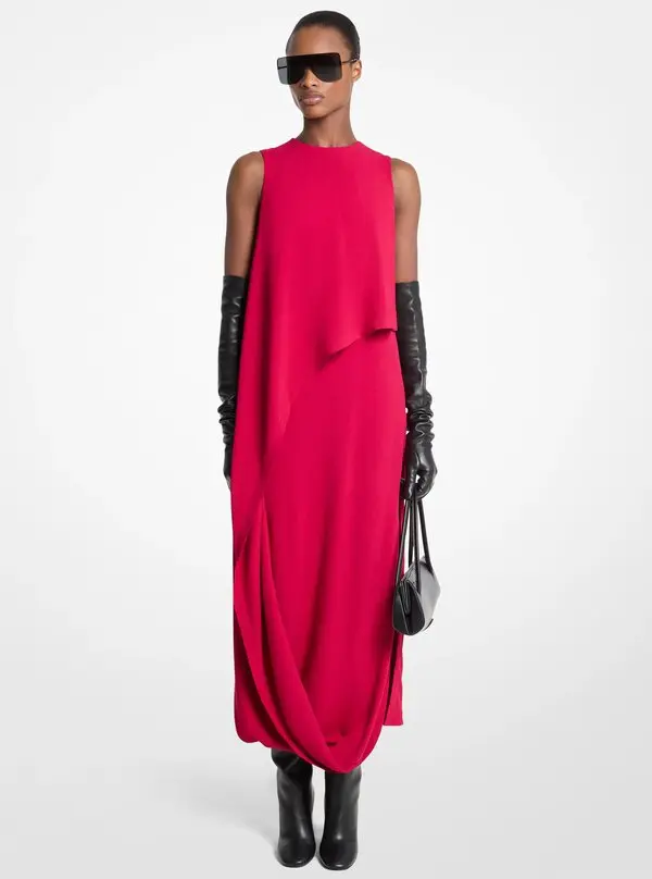 Michael Kors Draped Georgette Dress In Size By - Pink