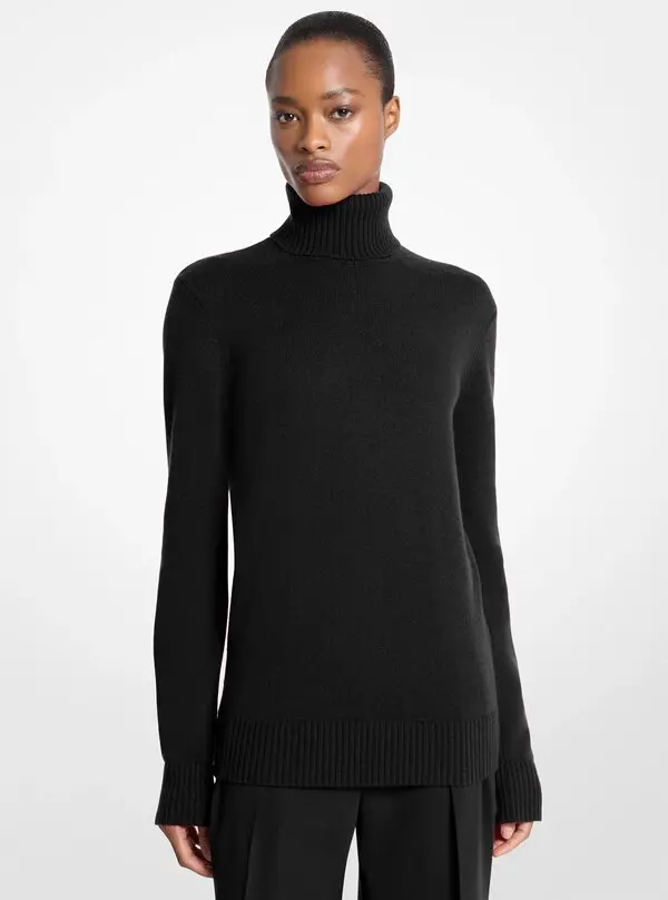 Michael Kors Joan Cashmere Turtleneck Sweater - Black