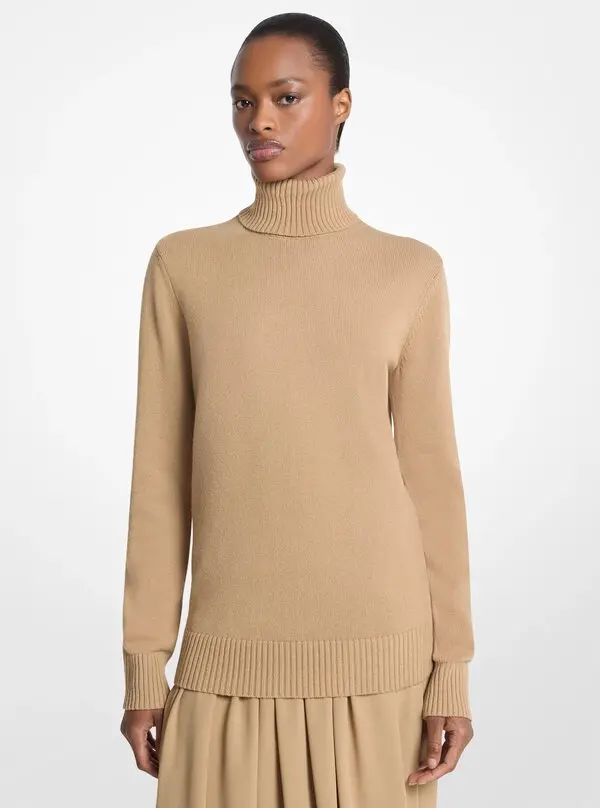 Michael Kors Joan Cashmere Turtleneck Sweater - Natural