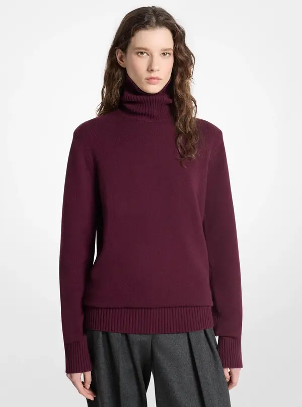 Michael Kors Joan Cashmere Turtleneck Sweater In Size By - Red