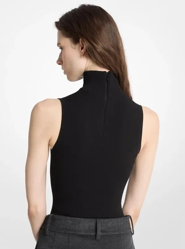 Michael Kors Stretch Viscose Knit Turtleneck Bodysuit