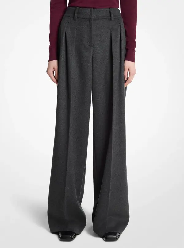 Michael Kors Cashmere Pleated Slouch Trousers In Size By