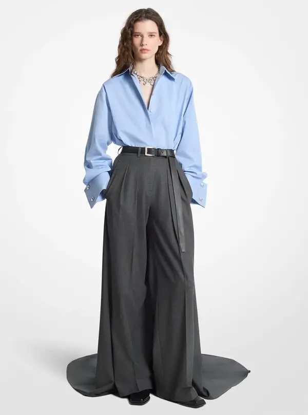 Michael Kors Stretch Wool Opera Trousers In Size By
