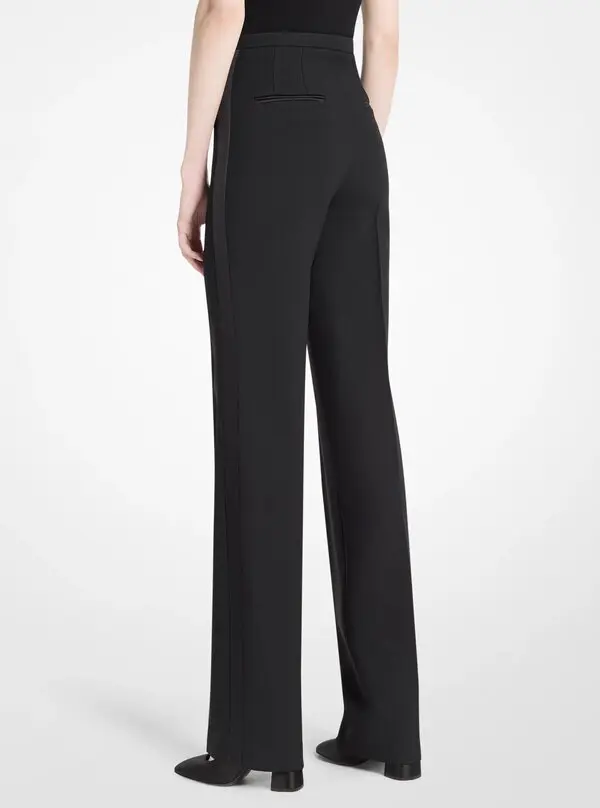 Michael Kors Agyness Double Crepe Sablé Tuxedo Trousers In Size By - Black