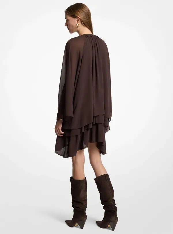 Michael Kors Ruffled Georgette High-low Dress