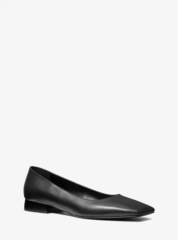 Michael Kors Isabella Leather Skimmer Flat - Black