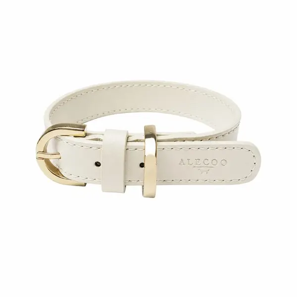 ALECOO Classy Dog Collar - White