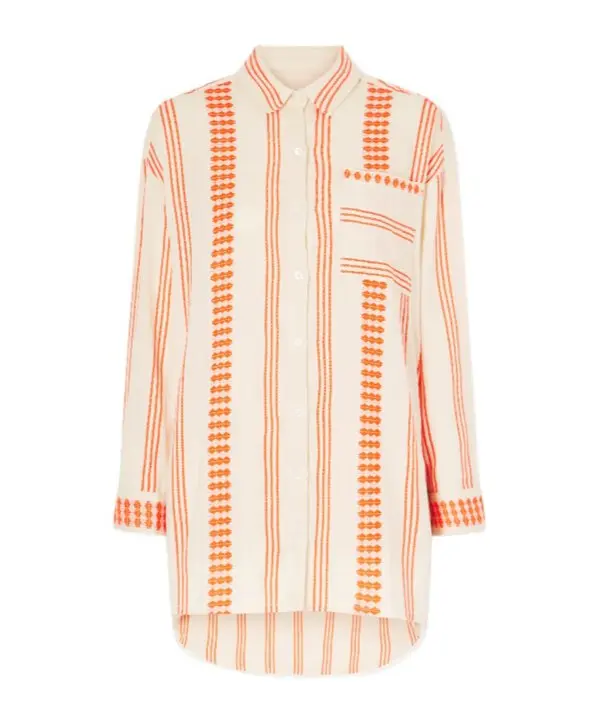 LEMLEM Orangewhite Striped Longsleeve Shirt