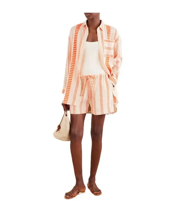 LEMLEM Orangewhite Striped Longsleeve Shirt
