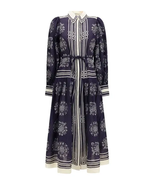 ALEMAIS Banderra Floral Midi Shirt Dress