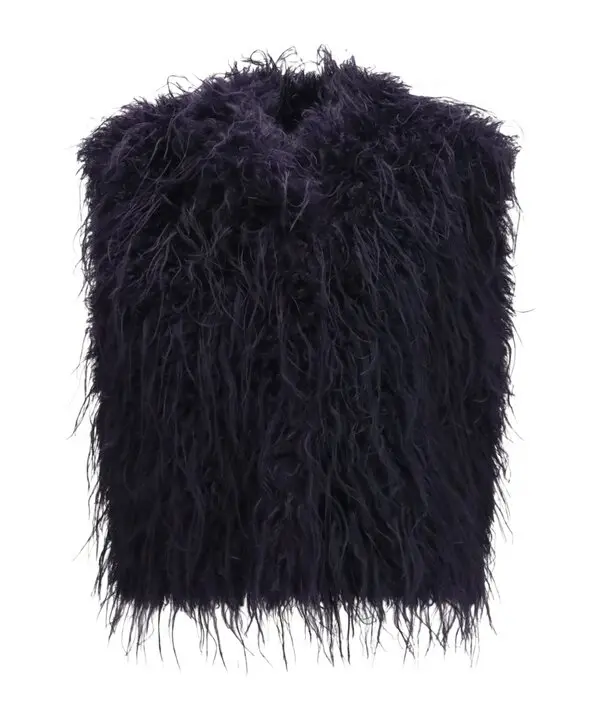 FORTE_FORTE Eco Mongolia Faux Fur Vest - Blue