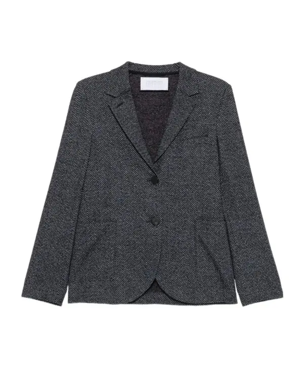 Harris Wharf London Single-breasted Herringbone Knit Blazer