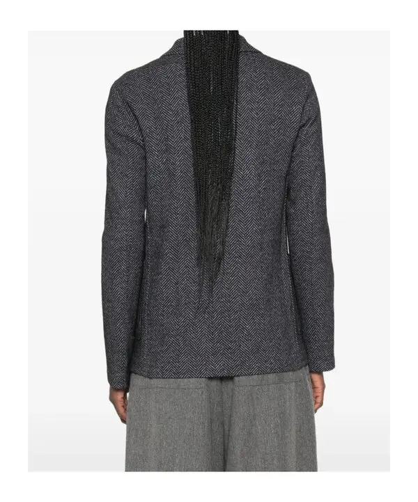 Harris Wharf London Single-breasted Herringbone Knit Blazer