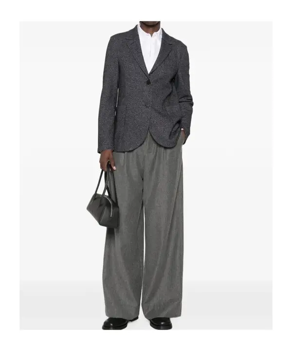 Harris Wharf London Single-breasted Herringbone Knit Blazer