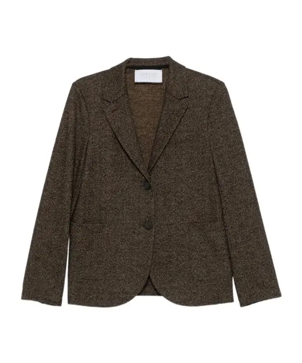 Harris Wharf London Single-breasted Herringbone Knit Blazer
