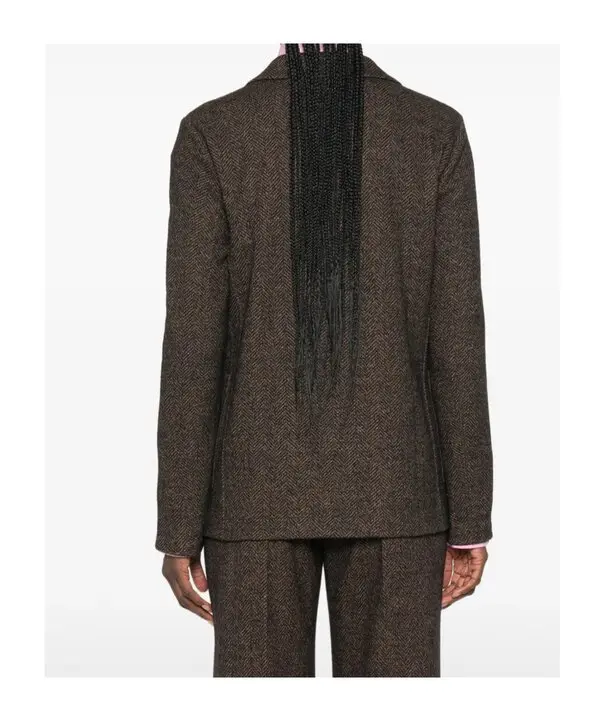 Harris Wharf London Single-breasted Herringbone Knit Blazer