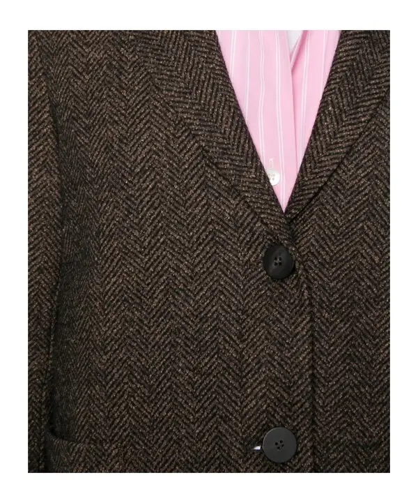 Harris Wharf London Single-breasted Herringbone Knit Blazer