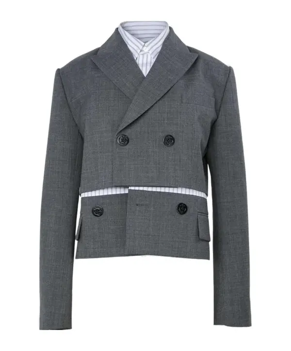 Sacai Double-breasted Layered Jacket