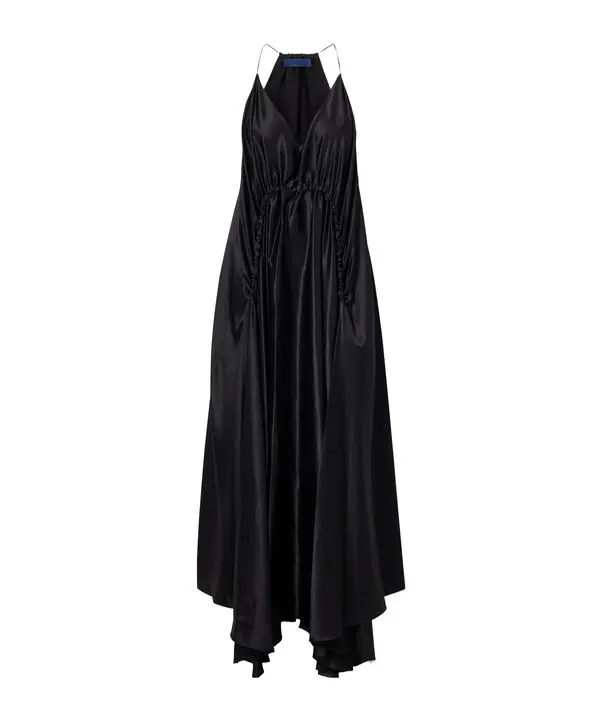 Sharon Wauchob Draped Silk-satin Maxi Dress - Black