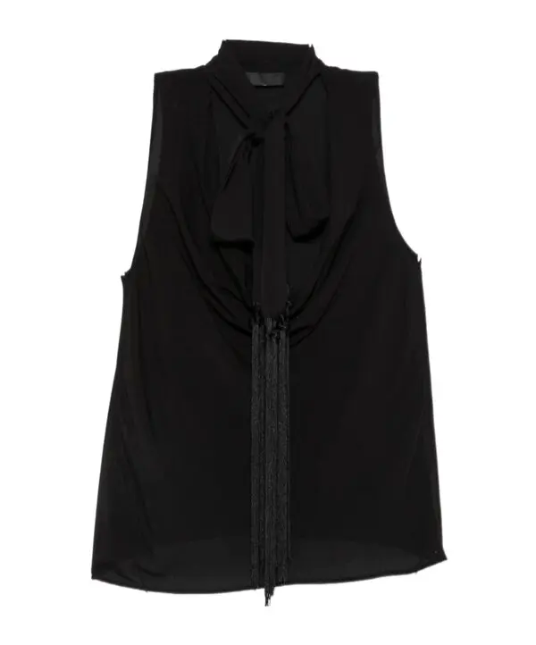 Liu Jo Fringe-detail Pussy-bow Top