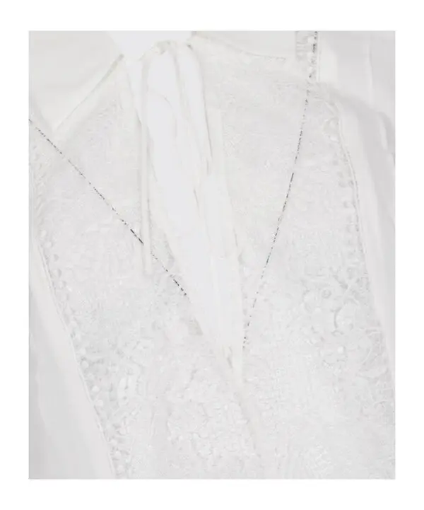 Patrizia Pepe Lace Panel Long Sleeve Top
