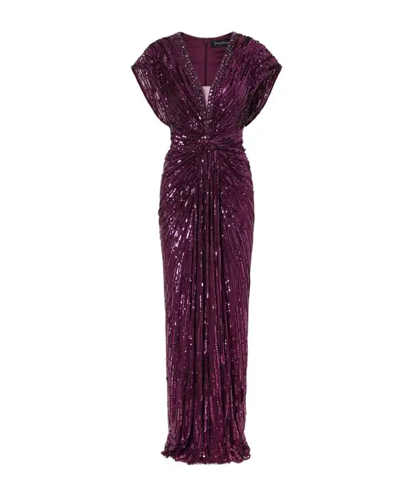 Jenny Packham Lacie Twisted Embellished Tulle Gown - No
