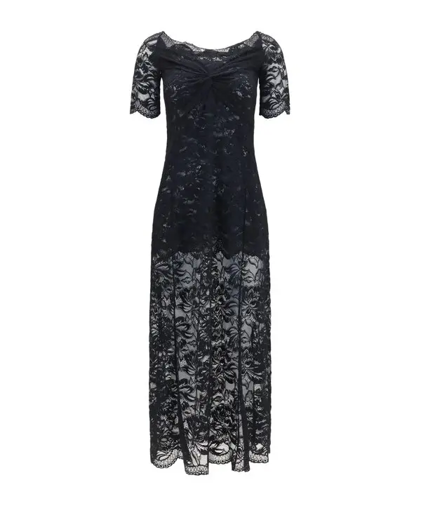 Rabanne Floral Lace Bardot Maxi Dress