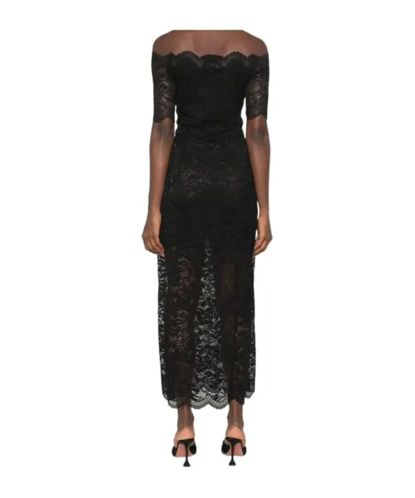 Rabanne Floral Lace Bardot Maxi Dress
