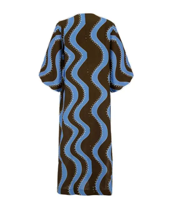 ALEMAIS Wave Printed Frankie Midi Dress
