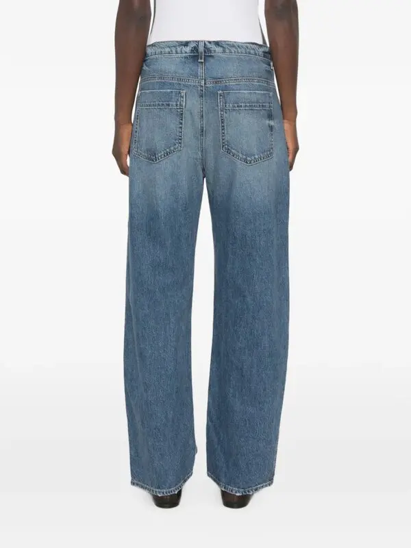 NILI LOTAN Faded-detail Denim Trousers