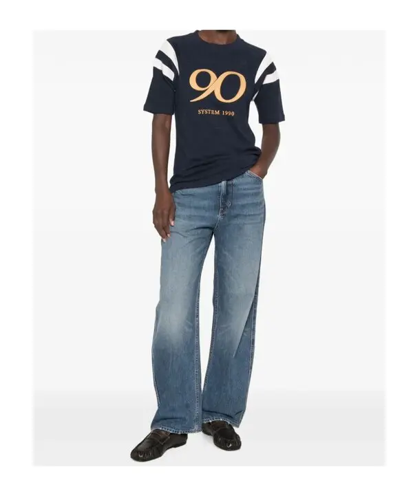 NILI LOTAN Faded-detail Denim Trousers