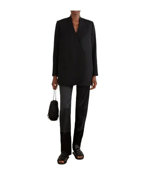 Sharon Wauchob Paneled Satin Straight-leg Pants
