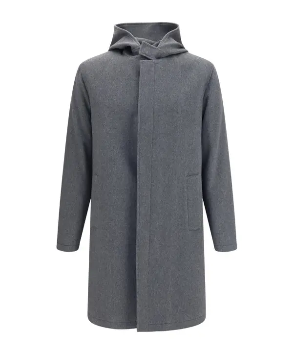 LARDINI Hooded Single-breasted Coat