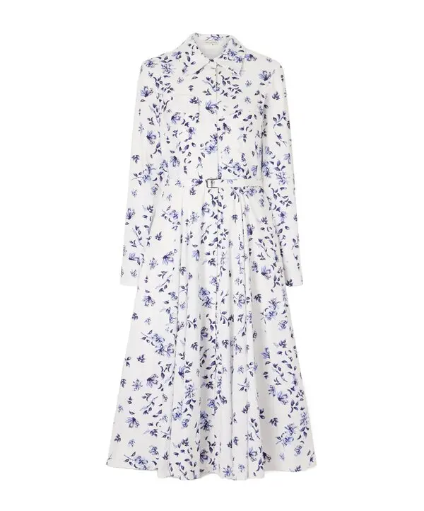 EMILIA WICKSTEAD Floral Print Midi Shirt Dress