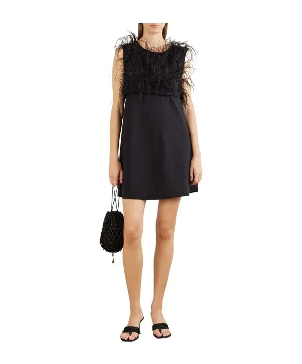 Sharon Wauchob Feather-trimmed Silk Tank - No