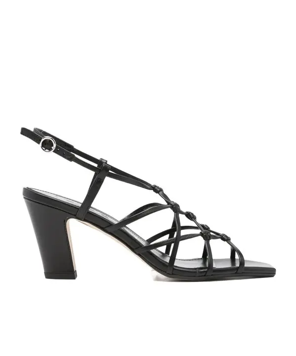 AeydĒ Acacia Nappa Leather Heel Sandals - Black