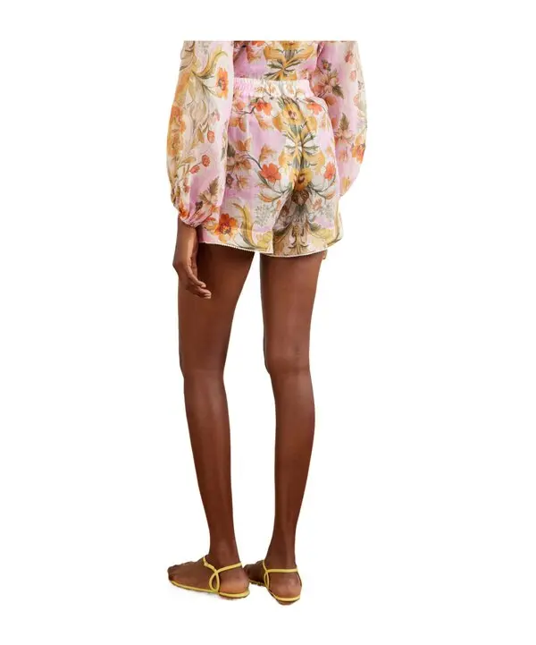 Borgo De Nor Floral-print Ramie Shorts