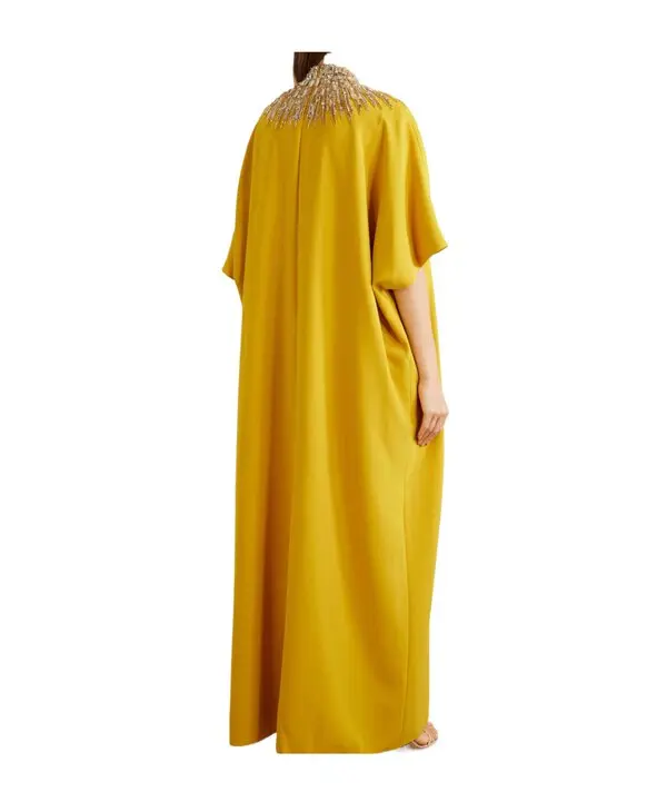 Jenny Packham Dessert Blossom Crystal-embellished Crepe Gown