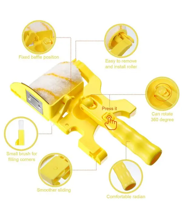 XDOVET Roller Brush Kit Handheld Tool Wall Ceiling Paint
