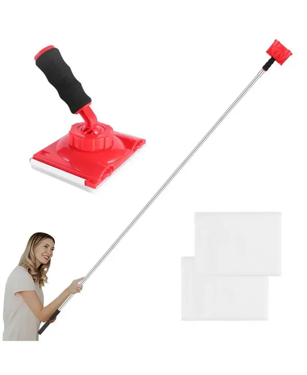 XDOVET Paint Edger Tool Extension Rod Pad Applicator Ceilings Trim Baseboards Refill Pads - Red